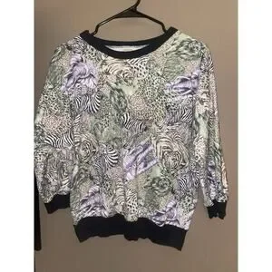 Knitworks | Tops | Vintage New Yorks Knit Works Zoo Animal Print ...